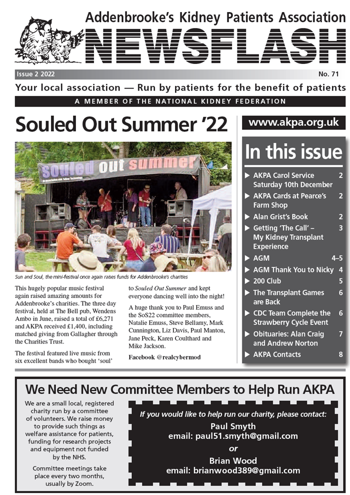 Newsletter - Addenbrooke's Kidney Patients Association