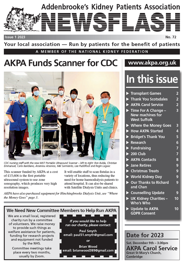 Newsletter - Addenbrooke's Kidney Patients Association